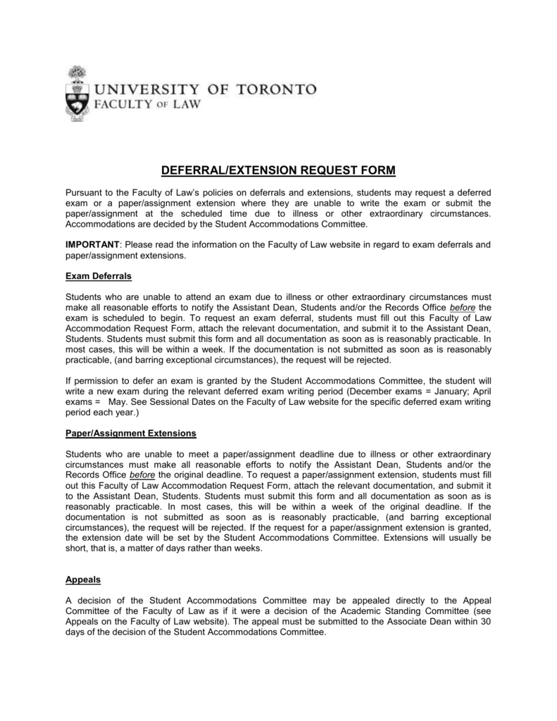 Sample Study Deferment Letter For Students And Format Of How To Write