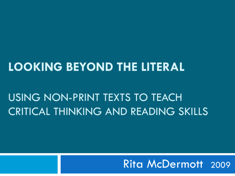 Reading Non Print