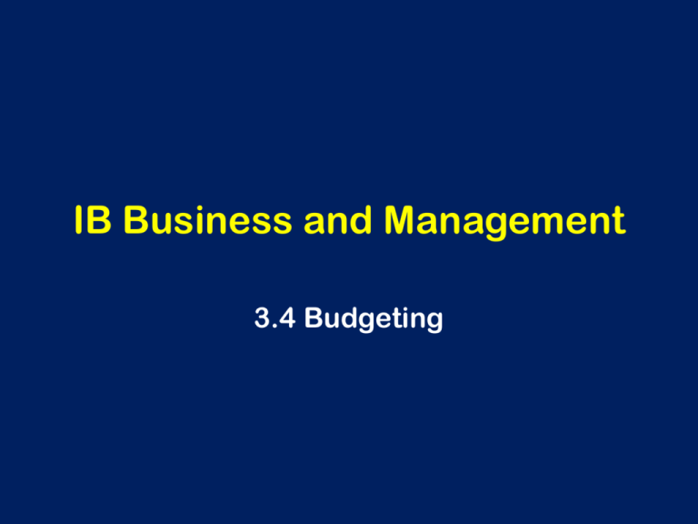 Budgets
