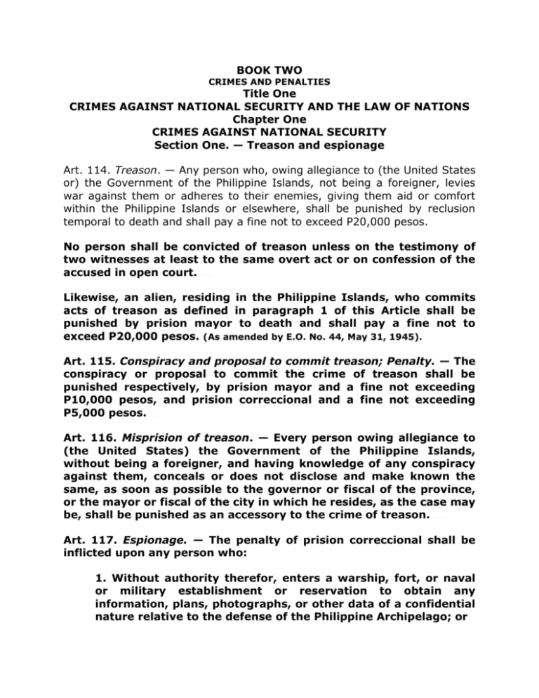 Revised Penal Code Philippines 1930 Part 2 