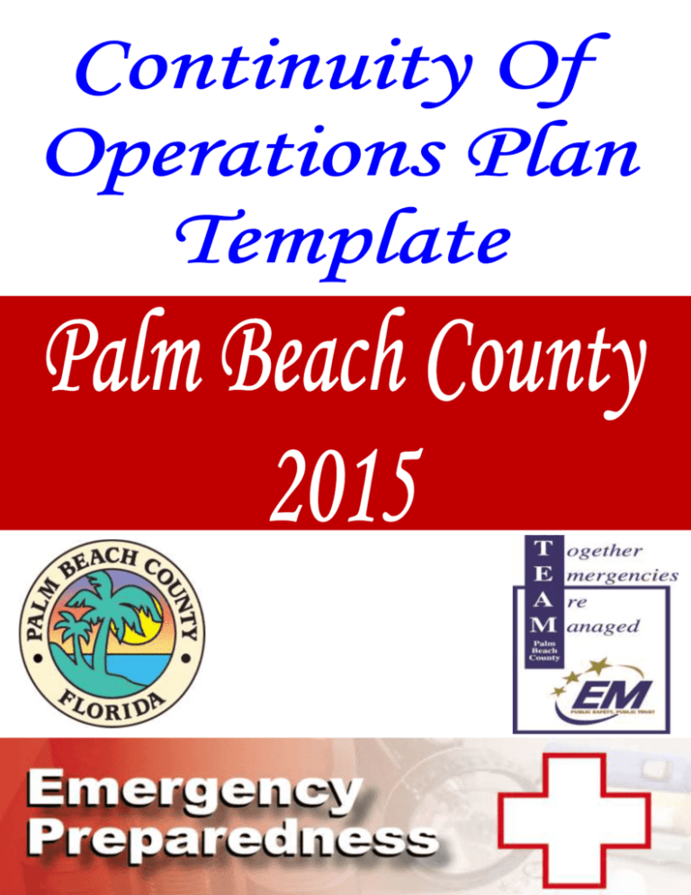 Continuity Of Operations Plan Template