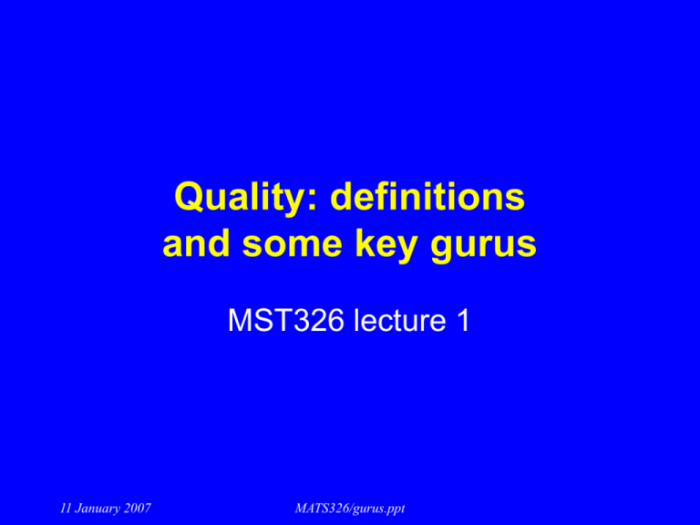 Quality Gurus