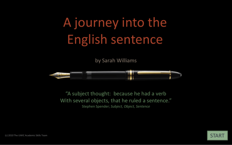 A Journey Into The English Sentence
