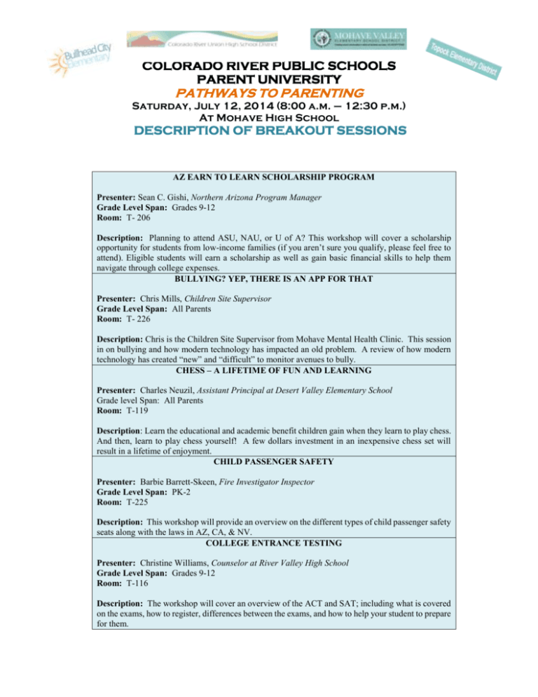 Colorado River Public Schools Parent University Pathways To Parenting