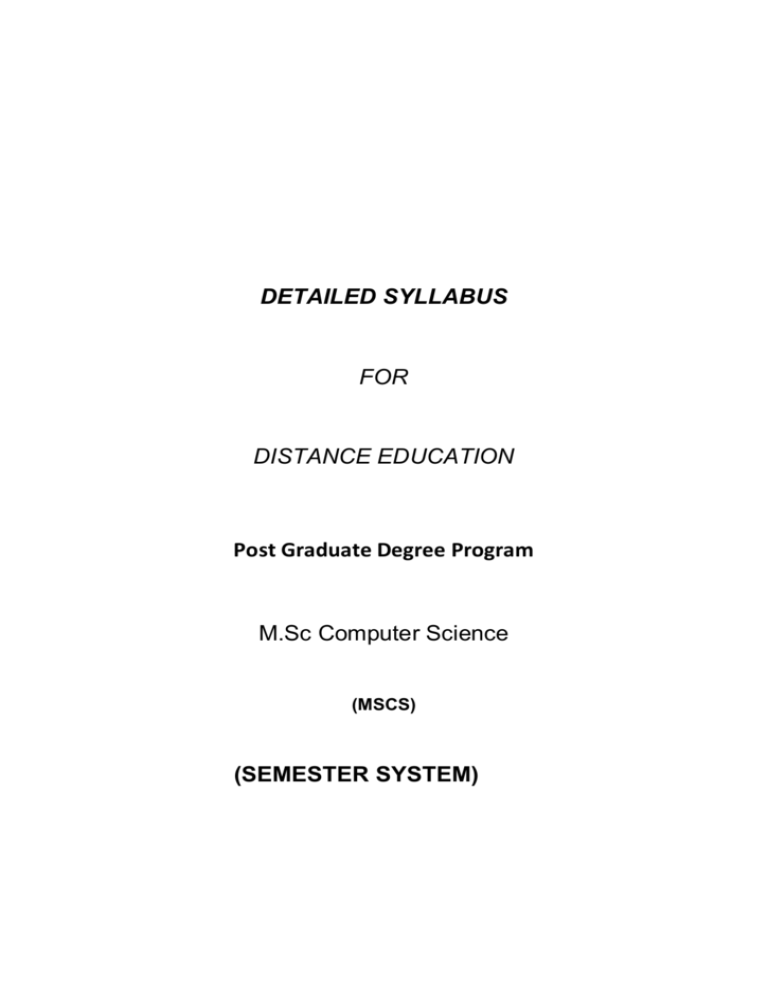 MSC COMPUTER SCIENCE