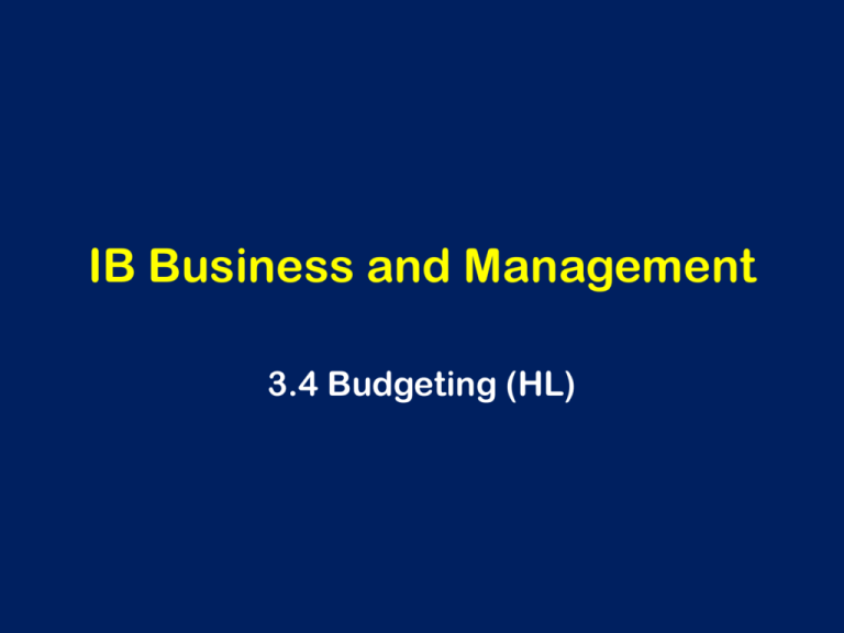 Budgets