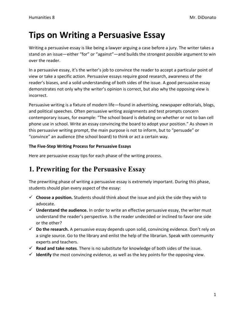  How To Write An Effective Persuasive Essay How To Write A Persuasive 