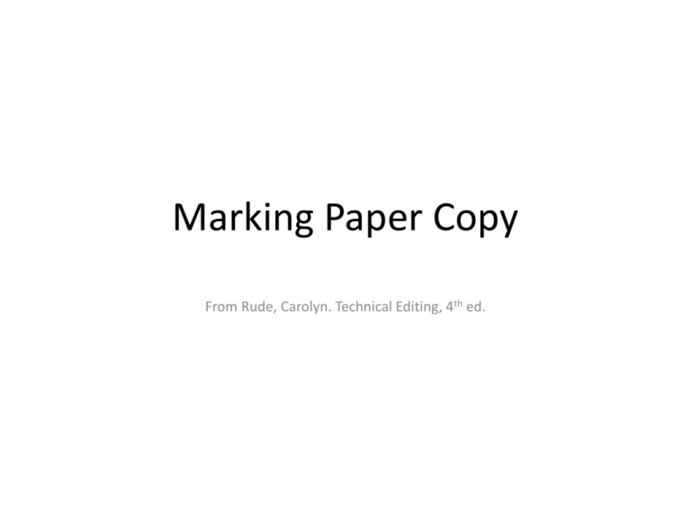 Marking Paper Copy
