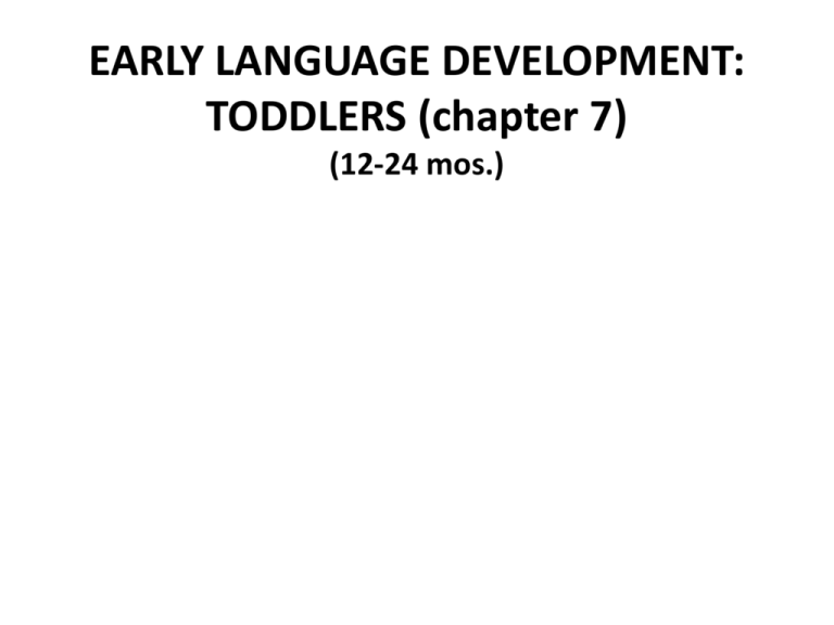 Early Language Development Toddlers Early Language Development Toddlers