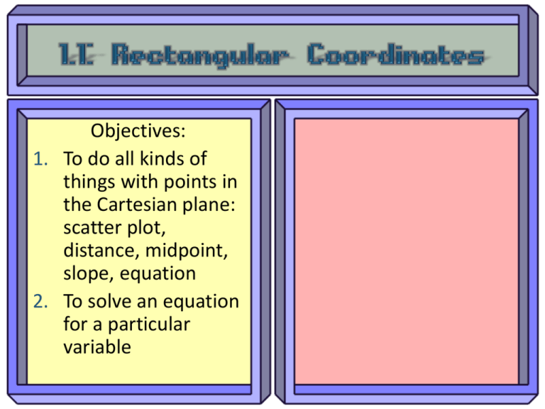 1 1 Rectangular Coordinates 1 1rect coord