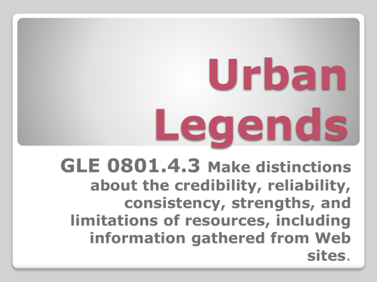 Urban Legends