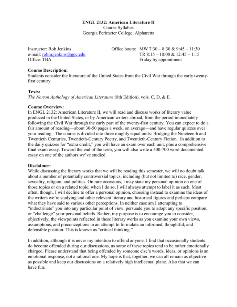 Course Syllabus ProfessorJenkins Course Syllabus ProfessorJenkins