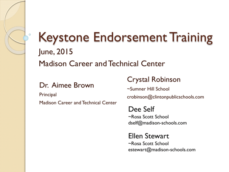 Keystone Endorsement Training