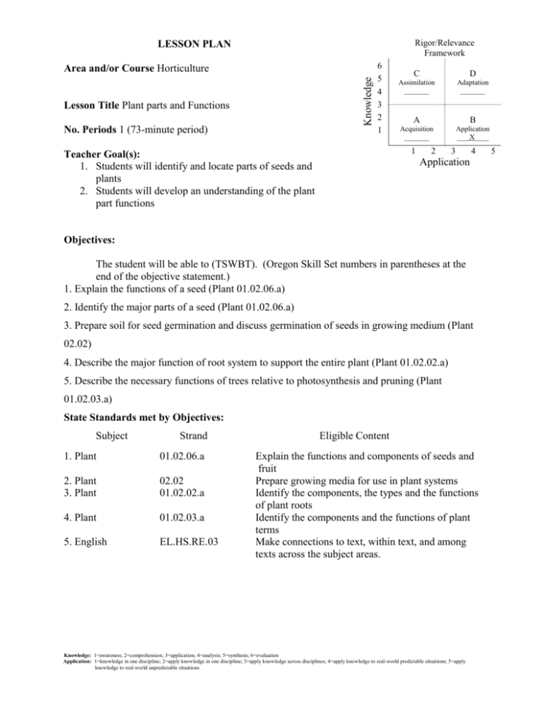 Plant Parts And Functions