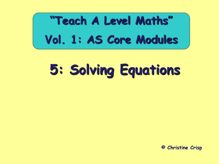 Solving Equations Ppt