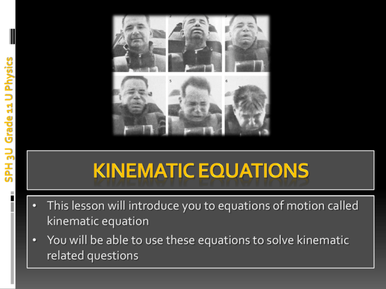 Lesson 07 Five Key Acceleration Eqns 1 5 Lesson 07 Five Key Acceleration Eqns 1 5