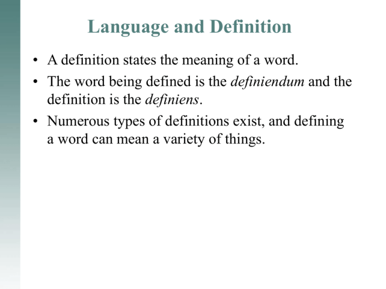 Language And Definition