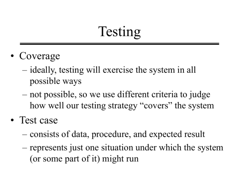 Testing Phases