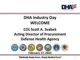 DHA Template-PowerPoint Brief Internal and