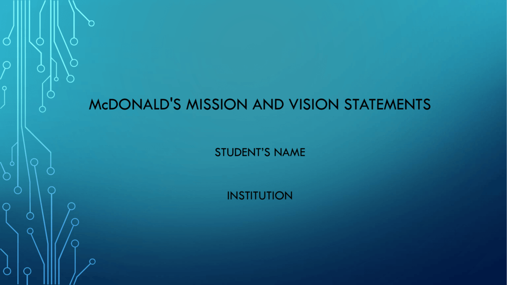 Miss o Vis o E Valores Do Mc Donalds EDUCA