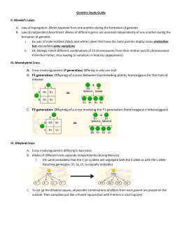 Dihybrid Crosses, Non-Mendelian Inheritance