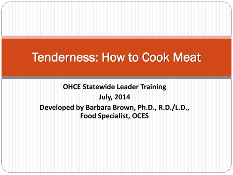 Tenderness How To Cook Meat Ppt Tenderness How To Cook Meat Ppt