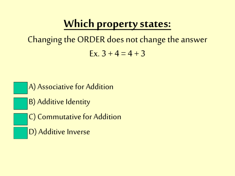 Properties Of Algebra