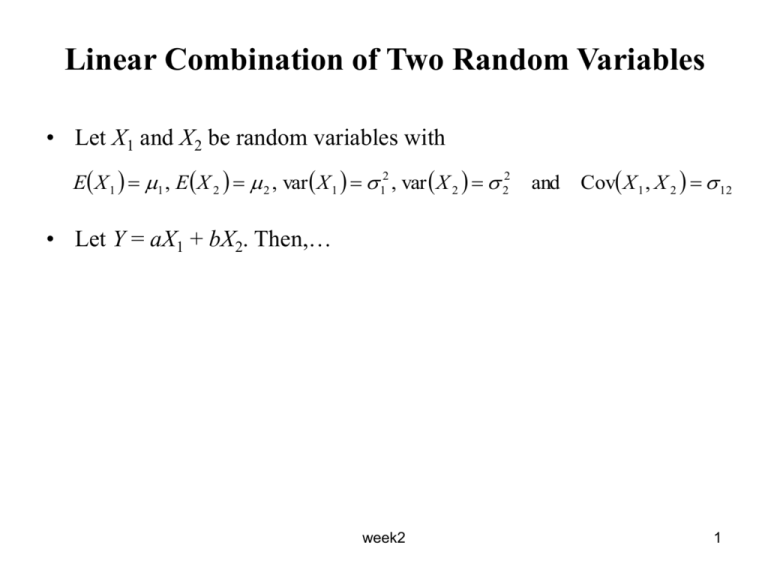 Linear Combination Of Two Random Variables