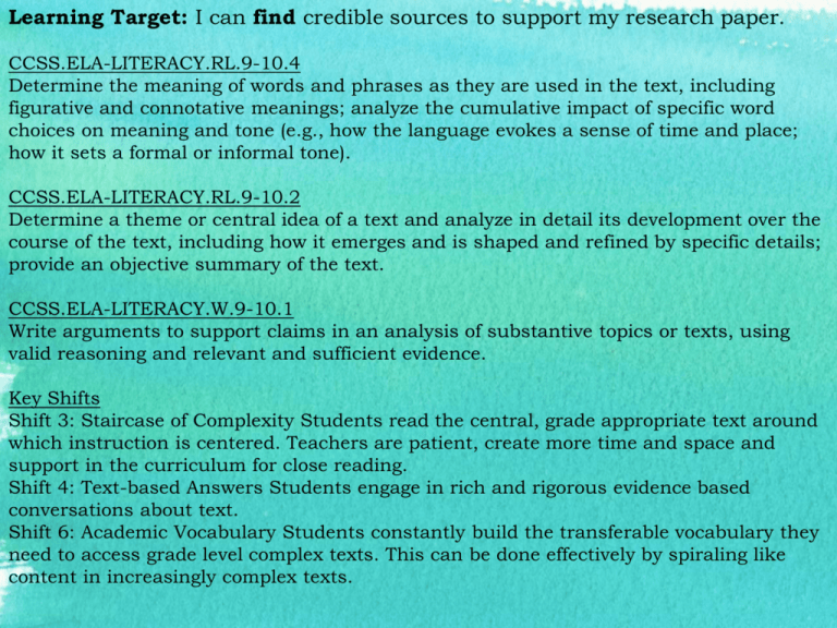 Research MS BURKE S 10th Grade ESL CLASS