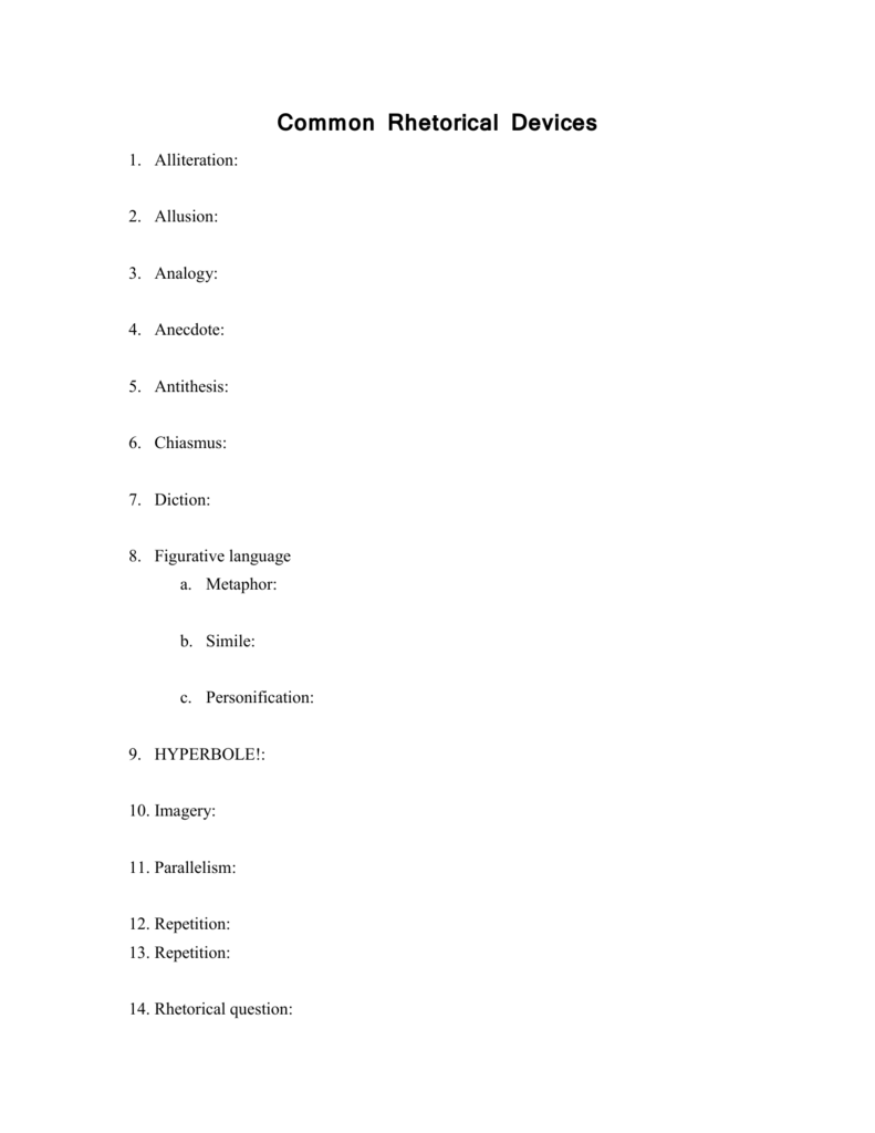Common Rhetorical Devices