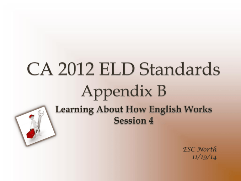 CA ELD Standards Session 4 CA ELD Standards Session 4