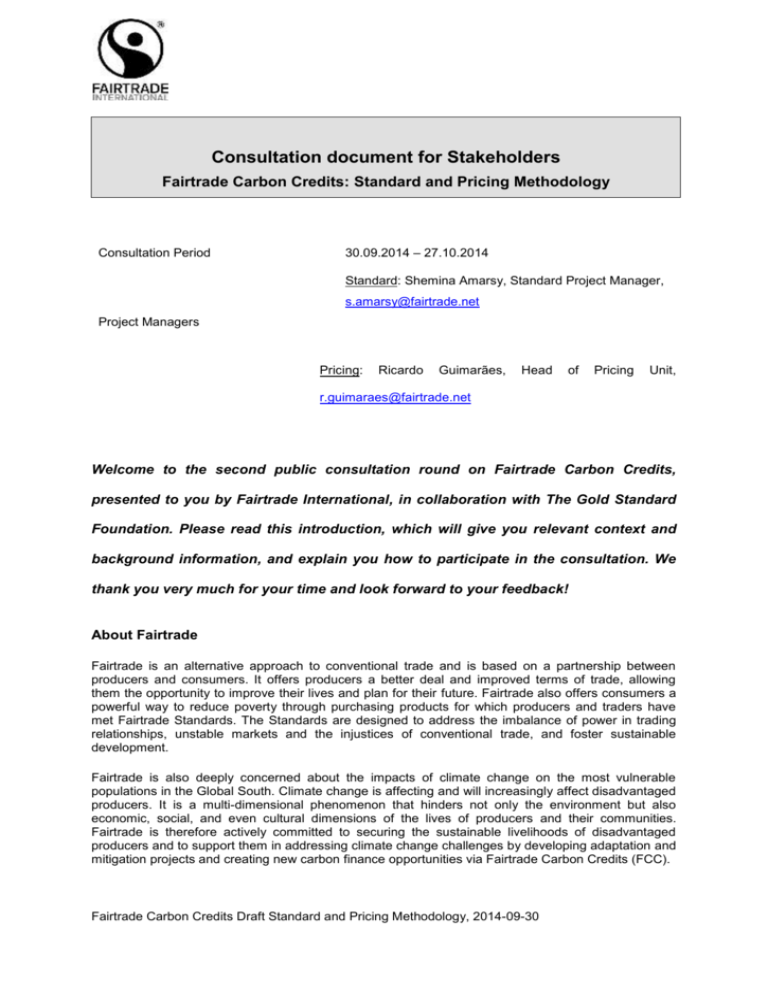 Consultation document - Fairtrade International