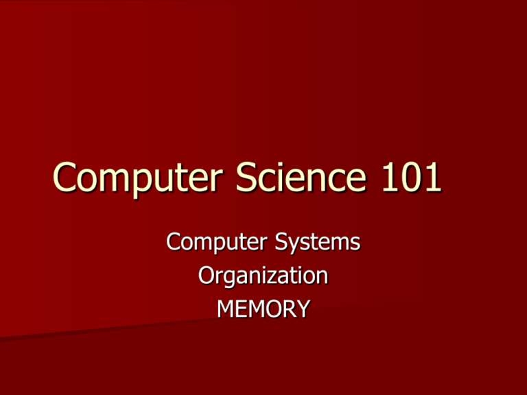 Memory Address Register Memory Address Register
