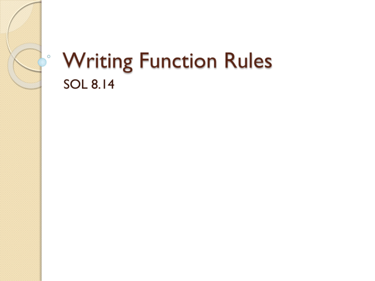 Writing Function Rules