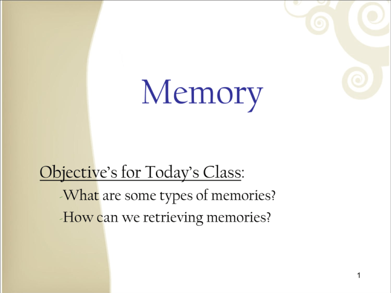 Lecture10 Memory rec Lecture10 Memory rec