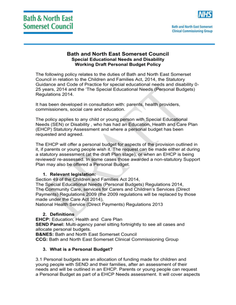 Personal Budget Direct Payment Agreement