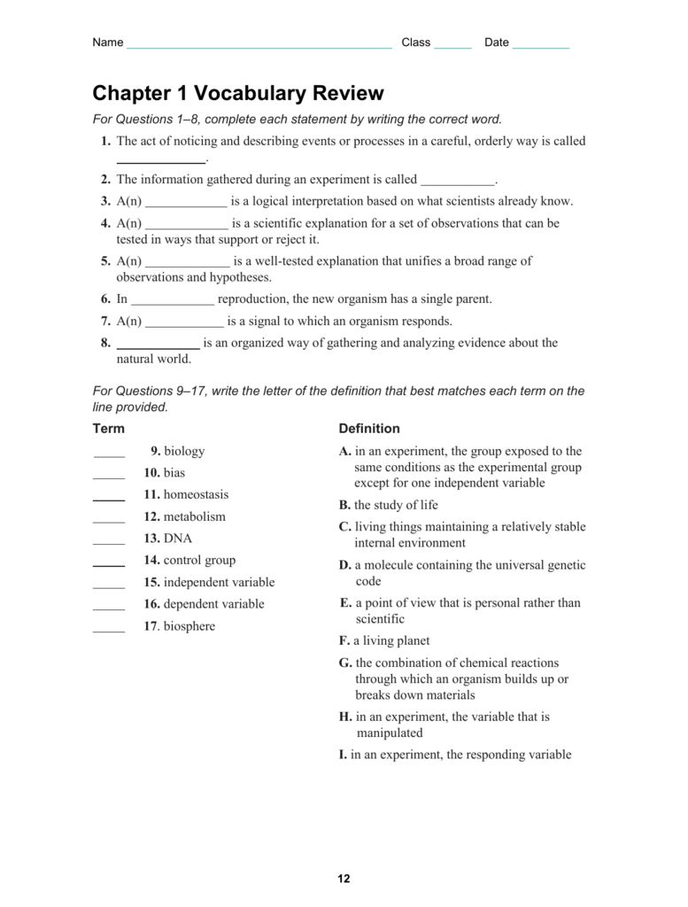 42 Chapter Vocabulary Review Biology Answer Key AedinAaralyn 42 Chapter Vocabulary Review Biology Answer Key AedinAaralyn