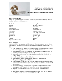Chapter 3 Early Humans and the Agricultural Revolution