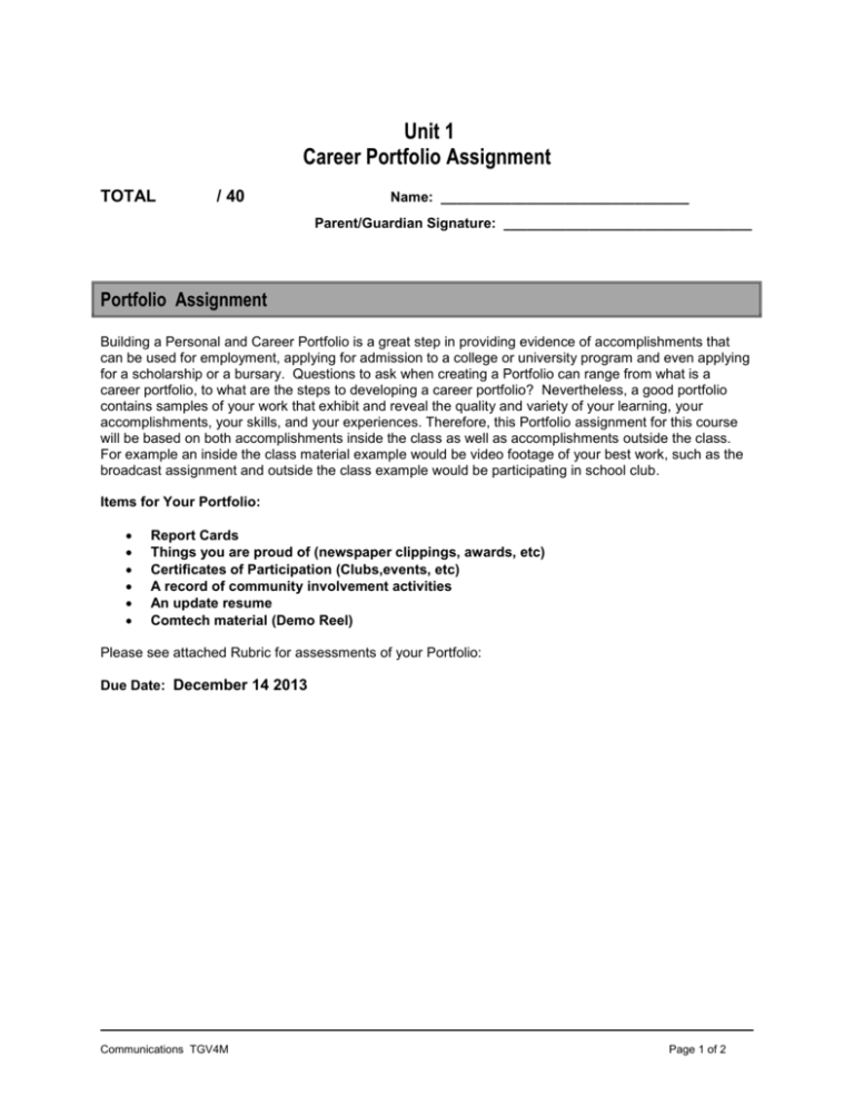 Portfolio Assignment