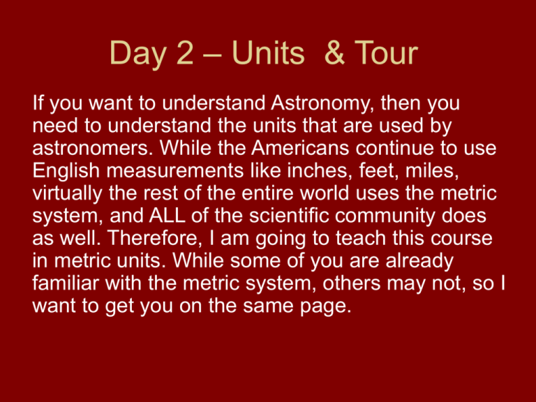 Metric System On Metric System On