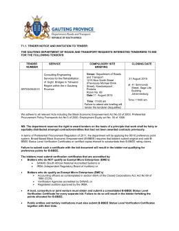 Tender report template