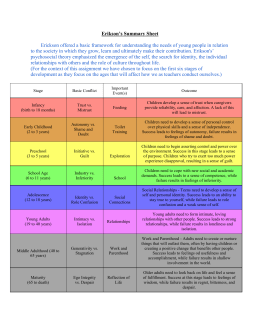 Erikson's Psychosocial Stages Summary Chart