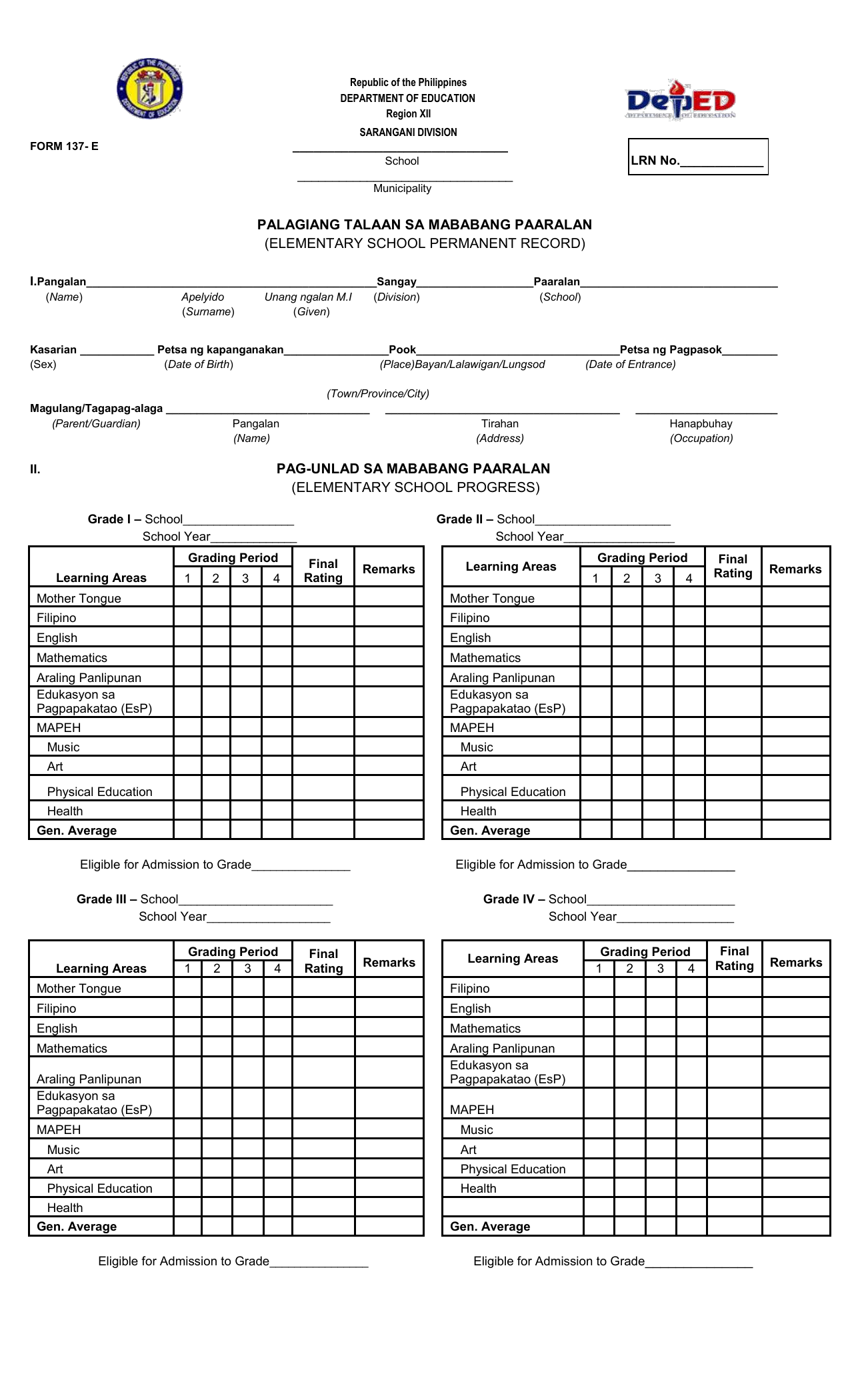 Republic Of The Philippines DEPARTMENT OF EDUCATION Region Republic Of The Philippines DEPARTMENT OF EDUCATION Region