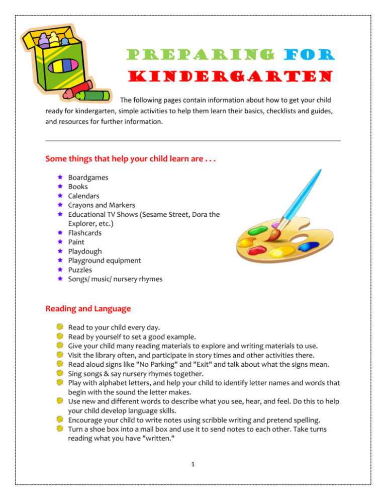 Pre K Preparedness Guide Tennessee Opportunity Programs