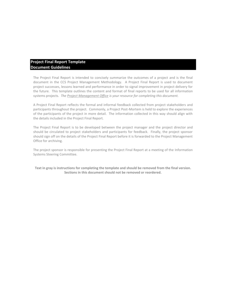 Project Final Report Template
