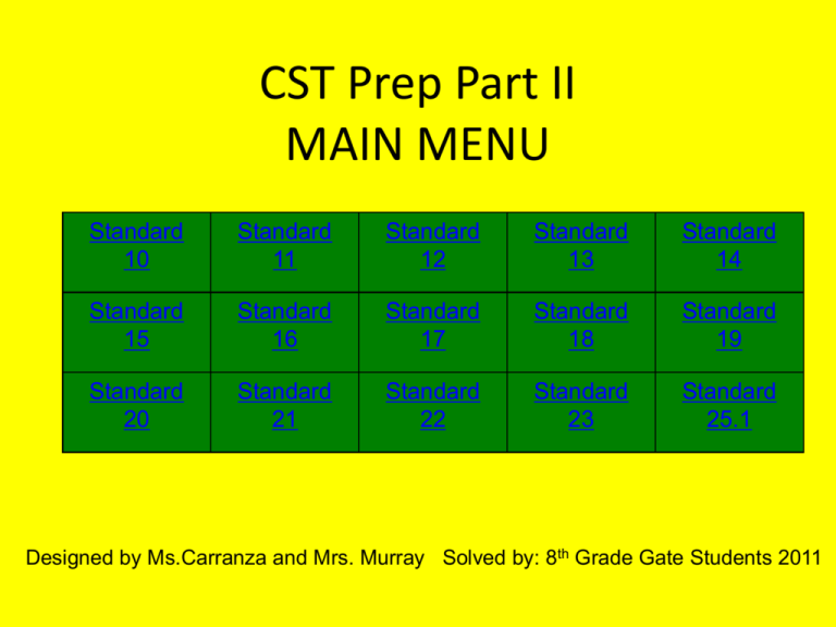 MAIN MENU