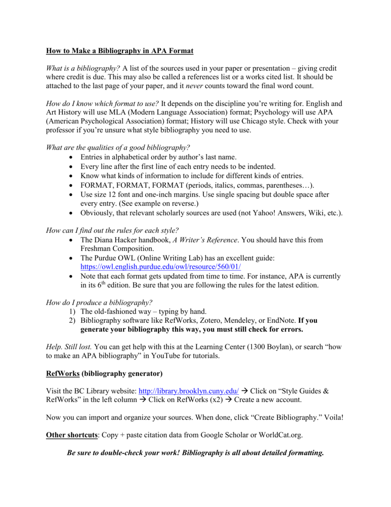 How To Make A List In Apa