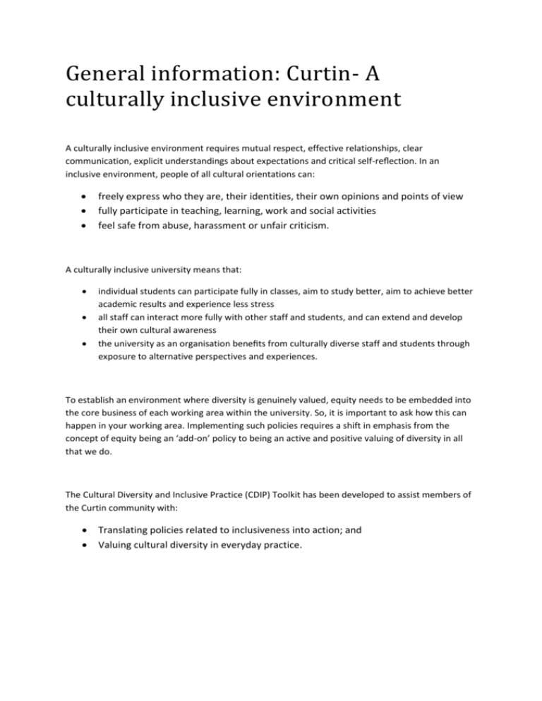 Cultural diversity - Organisational Development Unit