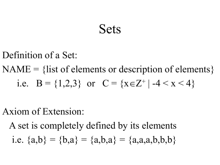 Sets Sets