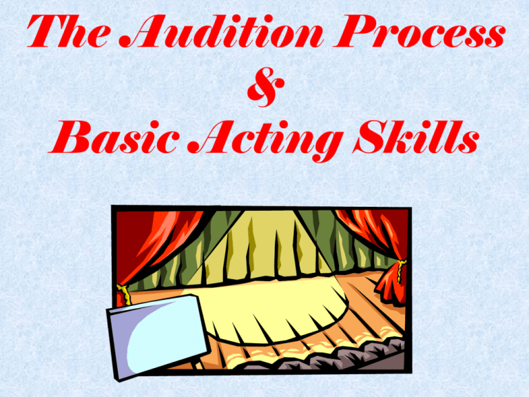 Audition Etiquette Stage body Positions Ppt